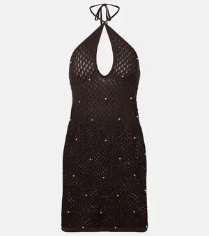 Staud Isola Crochet Embellished Cotton Beach Dress - Brown