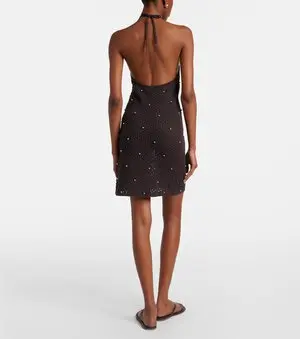 Staud Isola Crochet Embellished Cotton Beach Dress - Brown