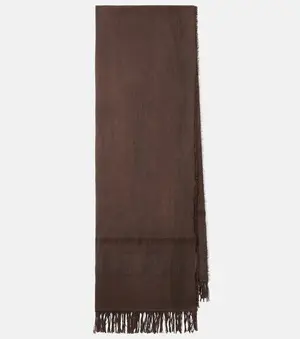 THE ROW Merisi Cotton And Linen Scarf - Brown
