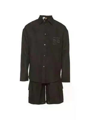 Loewe X Paula's Ibiza Anagram-embroidered Shirt And Shorts Set - Black