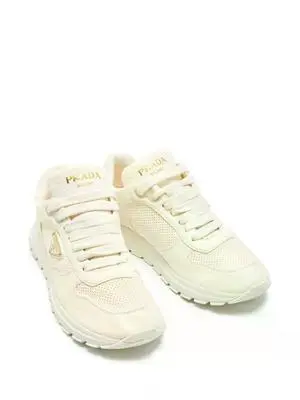Prada Perforated Lace-up Sneakers - Neutrals