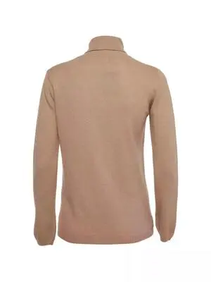 Roberto Cavalli Brown Logo-embroidered Roll Neck Sweater