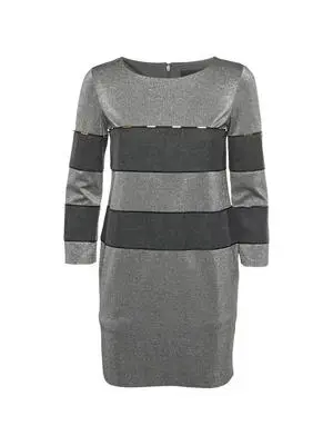 Roberto Cavalli Metallic Stripe Mini Dress - Grey