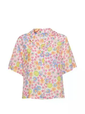 Sandro Smiley Floral-print Shirt - Neutrals