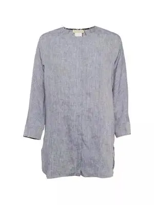 Max Mara Long-sleeved Linen Shirt - Blue