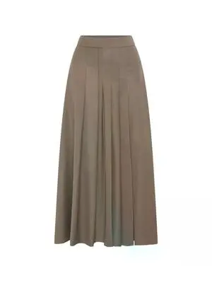 Anna Quan Sable Pleated Midi Skirt - Brown