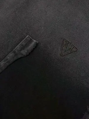 Mihara Yasuhiro Sun Faded L/s Polo Shirt - Black