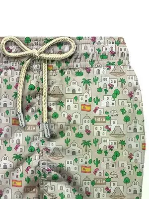 MC2 SAINT BARTH Ibiza Print Swim Shorts - Neutrals