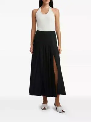 Anna Quan Sable Pleated Midi Skirt - Black