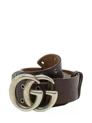 Gucci Studded Gg Buckle Belt - Brown