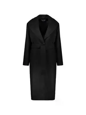 Moschino Belted Wide-collar Coat - Black
