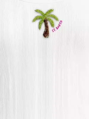 MC2 SAINT BARTH Ribbed Knit Top - White