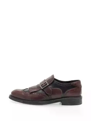 FERRAGAMO Genesis Fringe Detail Monk Shoes - Red