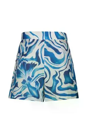 Alberta Ferretti Artistic Print Loose Fit Shorts