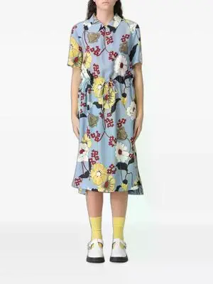 Marni Floral Print Midi Dress - Blue