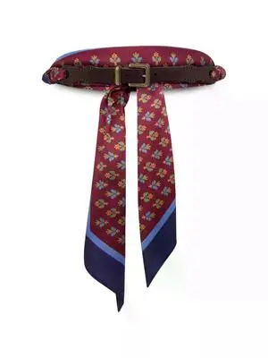Etro Leather And Printed Scarf Belt