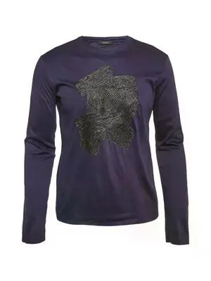 Versace Medusa Calf Leather Appliqué T-shirt - Blue