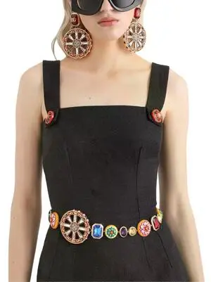Dolce & Gabbana Square Neck Fabric Dress