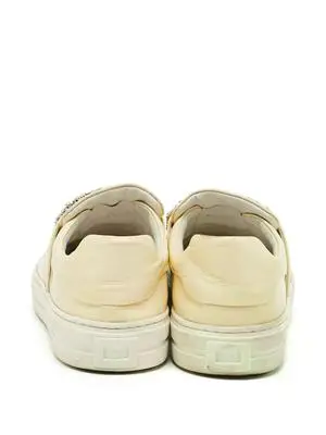 ROGER VIVIER Sneaky Viv Crystal-embellished Patent Leather Sneakers - Neutrals