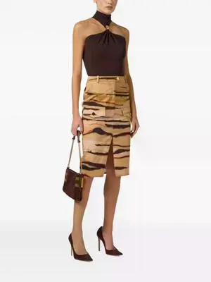Elisabetta Franchi Bodysuit With Cut-out Detail And Gold-tone Hardware - Brown