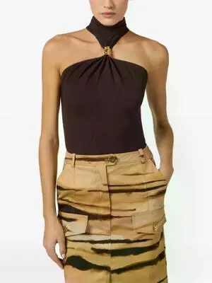 Elisabetta Franchi Bodysuit With Cut-out Detail And Gold-tone Hardware - Brown