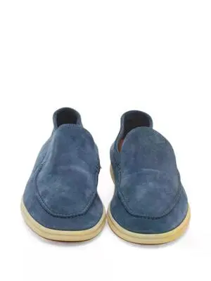 Loro Piana Suede Almond Toe Loafers