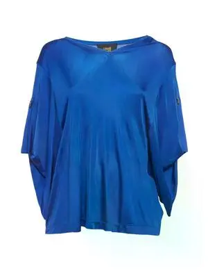 ROBERTO CAVALLI Roberto Cavalli Vintage Blue Jersey Dolman Sleeve Blouse