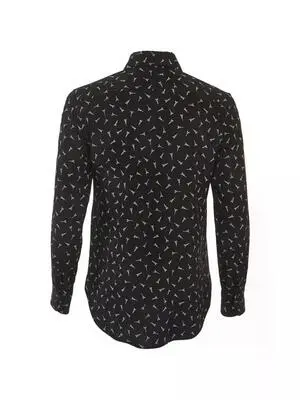 Saint Laurent Silk Eiffel Tower Print Shirt