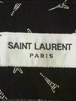 Saint Laurent Silk Eiffel Tower Print Shirt