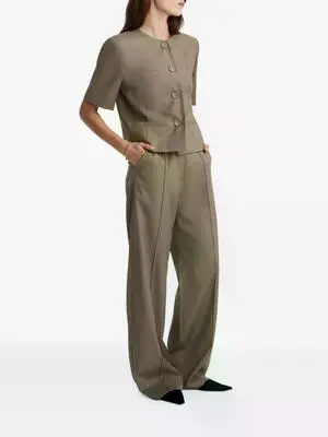 Anna Quan Priestly Short-sleeve Button-up Jacket - Brown