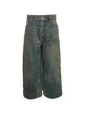 Balenciaga Apron Skirt Docking Denim Jeans - Blue