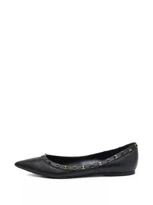 Valentino Garavani Rockstud Pointed-toe Ballet Flats - Black