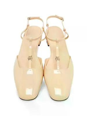 Gucci Double G Ankle Strap Flat Pumps