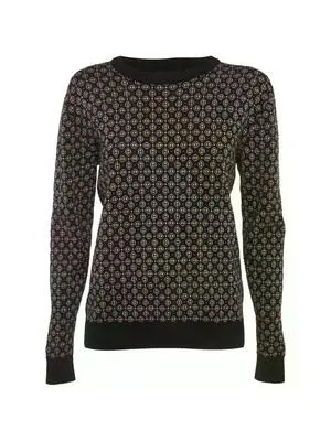 JOSEPH Jacquard Wool Knit Crew Neck Sweater
