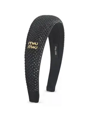 Miu Miu Crystal-embellished Padded Headband