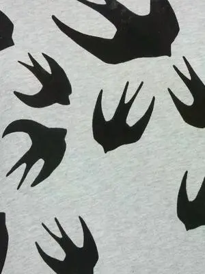 Alexander McQueen Swallow Print Crew Neck Sweater