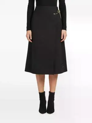 Prada Safety Pin Embellished Midi Skirt - Black