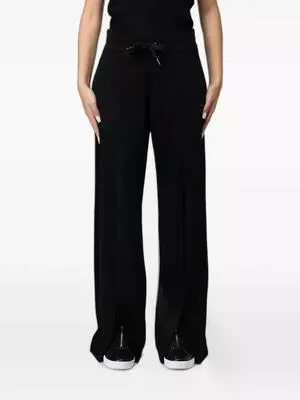 Emporio Armani Drawstring Waist Wide-leg Trousers - Black
