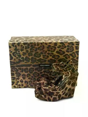 Dolce & Gabbana Leopard Print Wedge Sandals