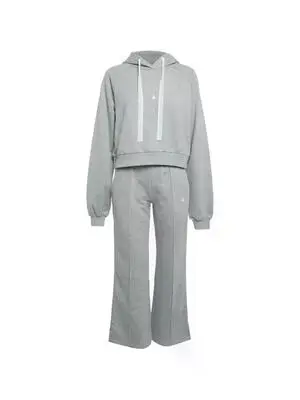 Patrizia Pepe Logo-embossed Knit Sweater And Trousers Set - Grey
