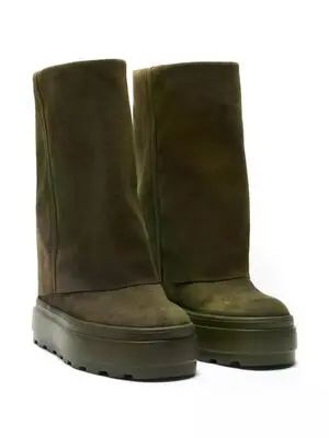 Casadei Suede Wedge Ankle Boots