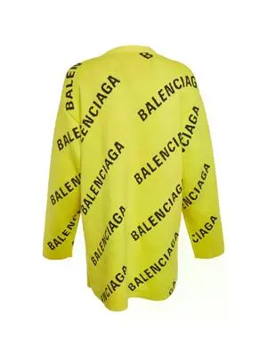 Balenciaga Logo Knit V-neck Cardigan