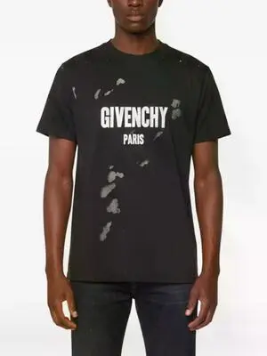 Givenchy Distressed Logo-print T-shirt - Black