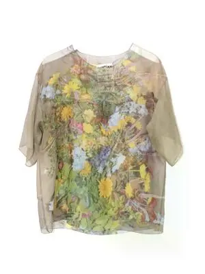ANNTIAN Chiffon Printed Top - Neutrals