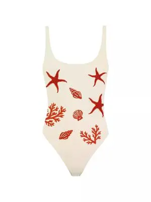 MC2 SAINT BARTH Embellished Swimsuit - Neutrals