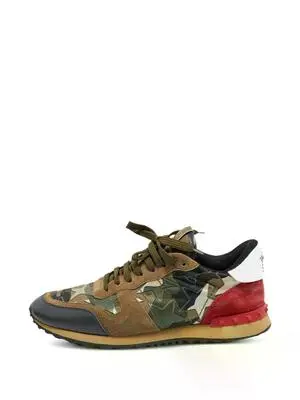 Valentino Garavani Rockrunner Camouflage Lace-up Sneakers - Brown