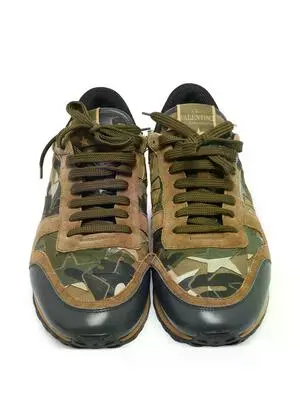 Valentino Garavani Rockrunner Camouflage Lace-up Sneakers - Brown