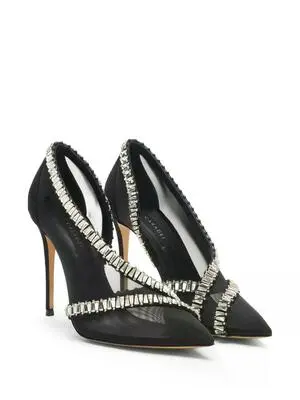 Casadei Julia Heaven Rhinestone Embellished Mesh Pumps