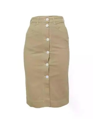 See By Chloé Beige Cotton Pencil Mini Skirt - Neutrals