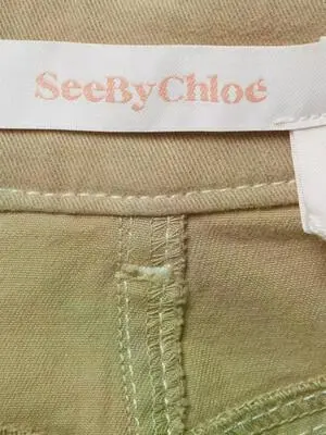 See By Chloé Beige Cotton Pencil Mini Skirt
